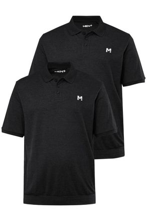 Men Plus Herren gro&szlig;e Gr&ouml;&szlig;en &Uuml;bergr&ouml;&szlig;en Menswear L-8XL Men+ Poloshirts, 2er-Pack, Bauchfit, Basic, Piqu&eacute;, Halbarm, bis 10 XL schwarz 5XL 836266100-5XL