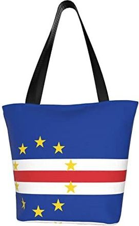 AOOEDM Sac fourre-tout drapeau Cap-Vert Femme Capacit&eacute; &Eacute;paule &Eacute;picerie Sacs