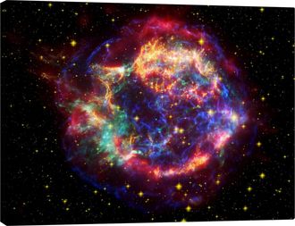 Posterlounge Supernova Überrest Cassiopeia A Leinwandbild von NASA 70 x 50 cm Schwarz Wandbilder Wanddeko