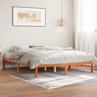 vidaXL Cadre de lit cire marron 160x200 cm bois de pin massif