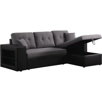 Habitat et Jardin Habitat Et Jardin - Canap&eacute; dangle convertible/r&eacute;versible Axel - 3 places - Noir/Gris