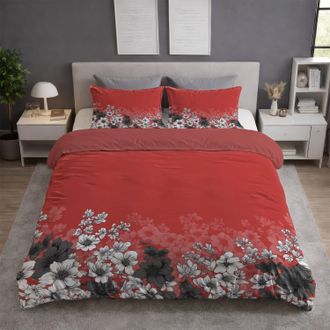 Generic Bettw&auml;sche 200 x 200 cm 3teilig Rot - Bettbezug 200 x 200 cm 2er Set mit Kissenbez&uuml;ge 80x80 cm Atmungsaktiv Leicht Anti-Pilling bettw&auml;sche mit Rei&szlig;ver