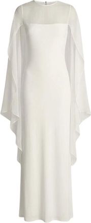 Alberta Ferretti Femme, Robes, Blanc, Taille: 42 FR Robe Longue avec Manches en Mousseline Transparente