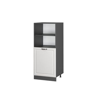 Vicco Herdumbauschrank R-Line, Herdschrank, Wei&szlig; Landhaus/Anthrazit, 60 cm