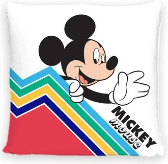 Disney Home Mickey Mouse - Dekokissen mit Füllung und Reißverschluss - 40x40 cm - Wurfkissen mit Füllung, tolles Deko-Kissen für Sofa, Couch, Wohnzimmer und 