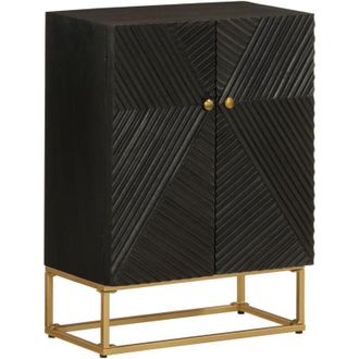 vidaXL vidaXL Buffet noir 55x30x76 cm bois massif de manguier et fer