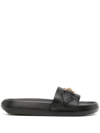 Versace Pantoletten mit Medusa - Schwarz
