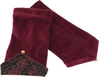 Guru Shop Handstulpen aus Samtstoff, Wendestulpen, Pulsw&auml;rmer - Weinrot/schwarz, Herren/Damen, Baumwolle