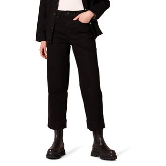 Amazon Essentials Damen Kn&ouml;chellange Weit Geschnittene Regular-Fit-Jeans - Auslaufmodell, Schwarz, 44