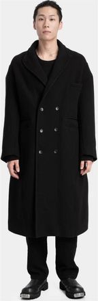 Andrea Ya'aqov Homme, Manteaux, Noir, Taille: L Manteau en laine oversize crois&eacute;