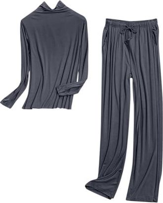Generic V&ecirc;tements de repos pour femme, ensemble de v&ecirc;tements de nuit &eacute;l&eacute;gants, d&eacute;contract&eacute;s, avec boutons, confortable, doux, pantalon &agrave; taille &eacute;lastique de c