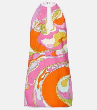 Pucci Robe Orchidee en coton m&eacute;lang&eacute; &agrave; imprim&eacute;