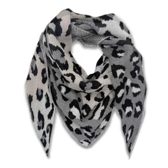 Glamexx24 Damen Winterschal Dreiecksform Schal: W&auml;rme Halstuch Trend Sehr Weicher Liebe Muster, Schwarz weiss Leopard