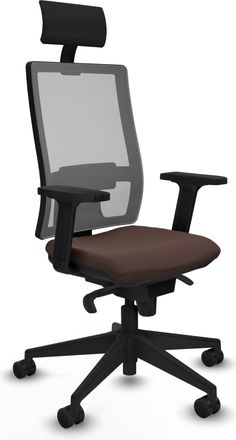 Piqueras y Crespo B&uuml;rostuhl mit 2D-Armlehnen, h&ouml;henverstellbarer Lendenwirbelst&uuml;tze und festem Kopfteil, ausgestattet mit Sincro 5 Positionen und injiziertem Schaumstof