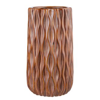 Butlers Vase Iconic Keramik 30cm Steingut Iconic | zylindrische Blumenvase | gewellte Oberfl&auml;chenstruktur | stilvolle Dekoration f&uuml;r Wohnr&auml;ume