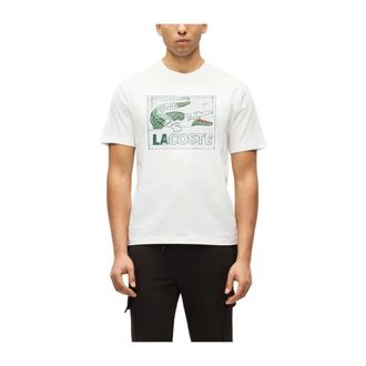 Lacoste Homme, Tops, Blanc, Taille: 2XL Graphic T-Shirt