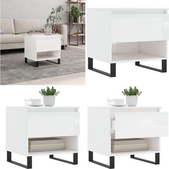 vidaXL Vidaxl - Couchtisch Hochglanz-Wei&szlig; 50x46x50 cm Holzwerkstoff - Couchtisch - Wohnzimmerstil - Holzwerkstoff - Wei&szlig;er Couchtisch - Modernes Sofa Regal