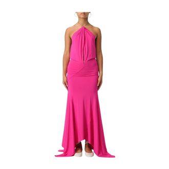 The Attico Draped Asymmetric Jersey Dress - - Dresses - Damen - Rosa - XS