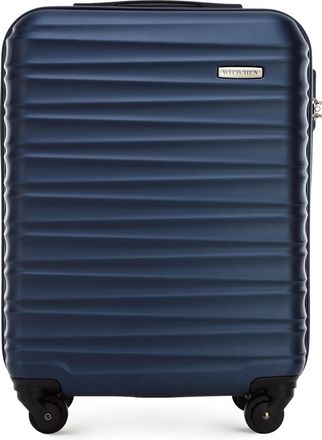 Wittchen Reisekoffer Handgepäck Kabinengepäck Rollkoffer Kabinenkoffer Kleiner Koffer Trolley Hartschale aus ABS 4 Spinner-Rollen Zahlenschloss Groove Line Grö