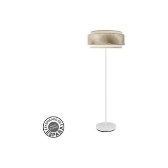 Fabrilamp Lampe de Stehleuchte Wohnzimmer Nepal 3p 1xe27 Wei&szlig;/Gold 40d - Fabrilamp