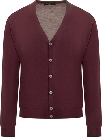 FILIPPO DE LAURENTIIS Homme, Pulls, Rouge, Taille: 3XL Royal Merino Wool Cardigan