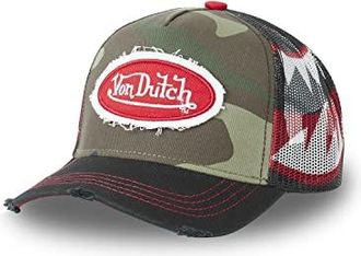 Von Dutch Casquette Homme & Femme Ajustable, Casquette Trucker, Toutes Les Saisons, Multi-Sport et Doux, Noir, Rouge, Vert, Multicolore, Taille TU