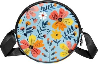 Generic Petit sac &agrave; bandouli&egrave;re rond pour femme, sac &agrave; bandouli&egrave;re avec fermeture &eacute;clair, bretelles r&eacute;glables, style d&eacute;contract&eacute;, pour femmes et filles