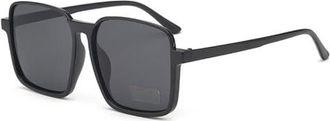 Generic Lunettes De Soleil Carr&eacute;es &Agrave; Grande Monture For Hommes Et Femmes, Id&eacute;ales For Les Vacances En Plein Air Ou D&eacute;placements(Black)