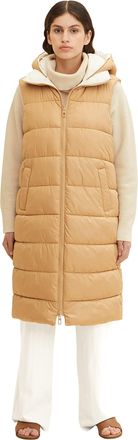 Tom Tailor Damen Wende Steppweste mit Kapuze 1032476, 27841 - Soft Light Camel, M