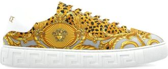 Versace Low-Top Sneaker - Gold-Tone Animal Print Baroque Sneakers - Gr. 37,5 (EU) - in Gold - f&uuml;r Damen