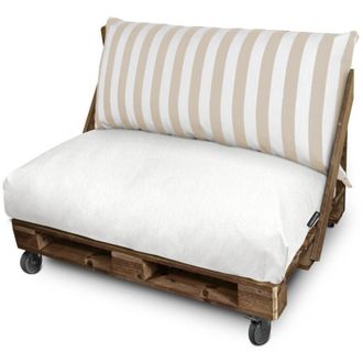 Happers Coussin pour palette Toldotex Blanc-&Eacute;cru Housse Si&egrave;ge et/ou Dossier 120x60x20 (blanc-uni) Sans Garni Blanc-&Eacute;cru