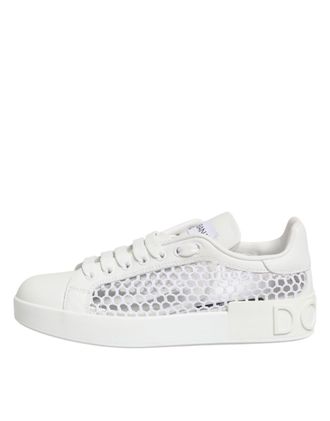 Dolce & Gabbana Womens White Mesh Inserts Low Top Sneakers Shoes Ps+20lf