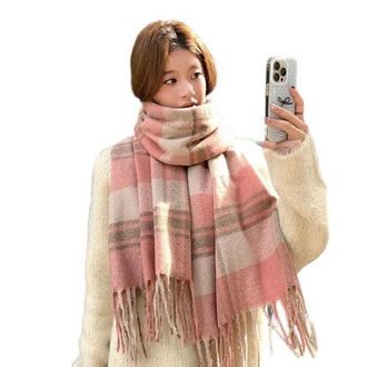 Generic QXDZSW &Eacute;charpe imitation cachemire pour femme - Sensation dhiver - Ch&acirc;le chaud - Mignon et polyvalent - &Eacute;charpe &agrave; carreaux pour femme, &Eacute;charpe 16, 200