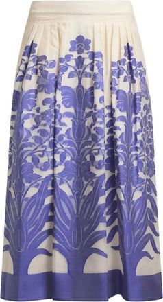 Etro Falten-Midirock mit Jacquard-Blumenmuster - Nude