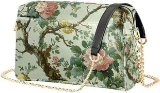 Mnsruu Sacs à bandoulière pour femme, sac à main en cuir avec motif de branches florales