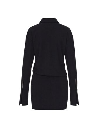 Andamane Womens Draped Jersey Mini Dress Black Polyester Evening Suits