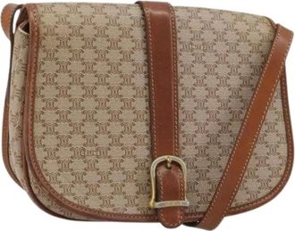 Celine Pre-owned Vintage Macadam Canvas Shoulder Bag - Femme - Pre-owned - Beige - Taille: ONE Size