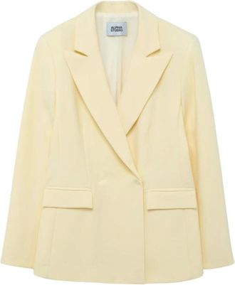 Alpha Studio Femme, Vestes, Beige, Taille: 36 FR Blazer en Cadi