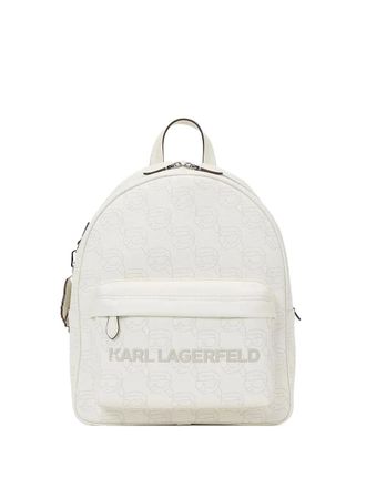 Karl Lagerfeld sac à dos monochrome à logo embossé - Blanc