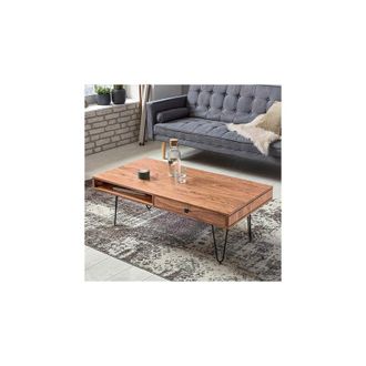 13Casa Table basse 1 tiroir et 1 niche en bois dacacia naturel - surate