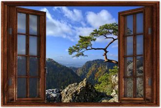 Generic Foto, Poster, Wandkunst, Dekoration, 120 x 80 cm, Bergblick, Nr. H7152M_WBPL1B