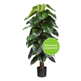 Creativ Green künstliche Philodendron 150cm I Kunstpflanze mit 43 naturgetreuen Blättern/Erde & Stamm I Zimmerpflanze künstlich in schickem Topf I Zimmerpflanzen kü