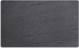 Wallario Frühstücksbrettchen aus Glas, Glasunterlage, Glasbrettchen Schwarze Schiefertafel Optik - Steintafel, Größe 14 x 23 cm, Sicherheitsglas