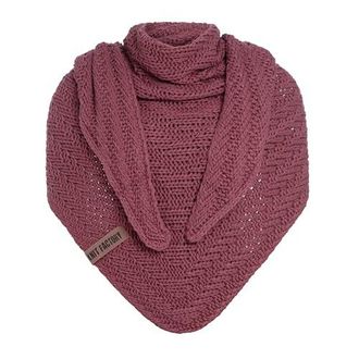 Knit Factory Sally Ch&acirc;le Tricot&eacute; - Foulard Triangle - Foulard femme pour lhiver - &Eacute;charpe Femme - Ch&acirc;le Femme - 100% Fabriqu&eacute; en Europe - Stone Red - 220x85 cm