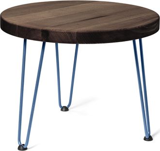 Lamofootwear Manufaktur Couchtisch rund aus Holz 50 cm | Beistelltisch Couch | Nachttisch Holz, Wohnzimmertisch klein, Kaffeetisch | Stärke: 40 mm, Farbe: Ebenholz