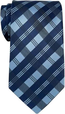 Retreez Cravate Motifs Carreaux Tartan Tiss&eacute;e en Microfibres de Bleu