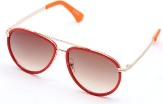 Lancaster Femme, Accessoires, Rouge, Taille: ONE Size Lunettes de soleil en m&eacute;tal rouge