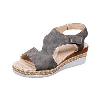 Generic Sandales Femme &eacute;t&eacute; Confortable Orthop&eacute;dique Bout Ouvert Chaussures Antid&eacute;rapant Respirantes Casual Sandales de Plage Leger Boho Platform Sandals, Mode