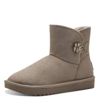 Marco Tozzi Damen Stiefeletten ohne Absatz Boots Gefüttert, Grau (Taupe), 37