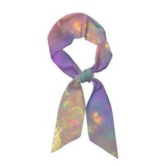 Generic &Eacute;charpe iris&eacute;e pour femme - Tour de cou pour sac &agrave; main - Galaxie - Abstrait en satin de soie - Pour le sport, le yoga et le visage